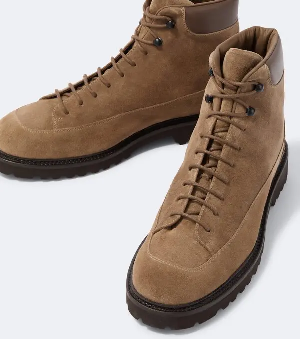 COMMON PROJECTS Hiker Leather-trimmed Suede Lace-up Boots