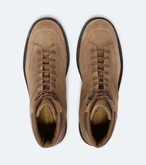 COMMON PROJECTS Hiker Leather-trimmed Suede Lace-up Boots