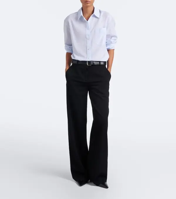 THE ROW Coleman Wool Gabardine Flared Pants