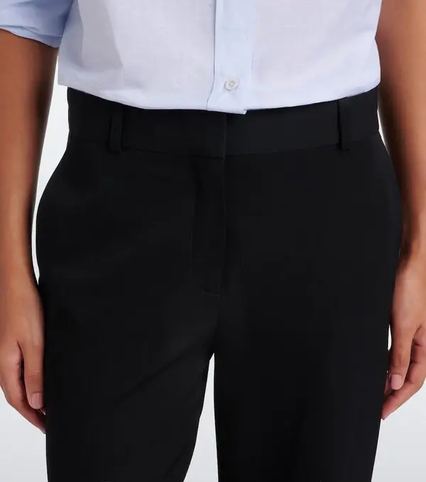 THE ROW Coleman Wool Gabardine Flared Pants