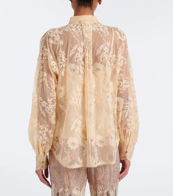 Zimmermann Valiant Tie-neck Lace Blouse