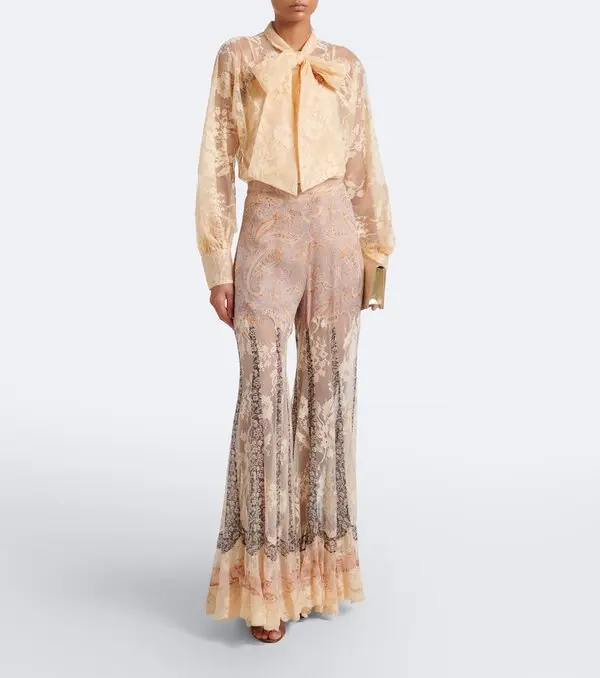Zimmermann Valiant Tie-neck Lace Blouse