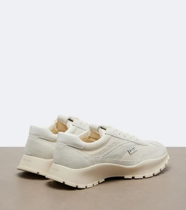 Prada Suede-trimmed Sneakers