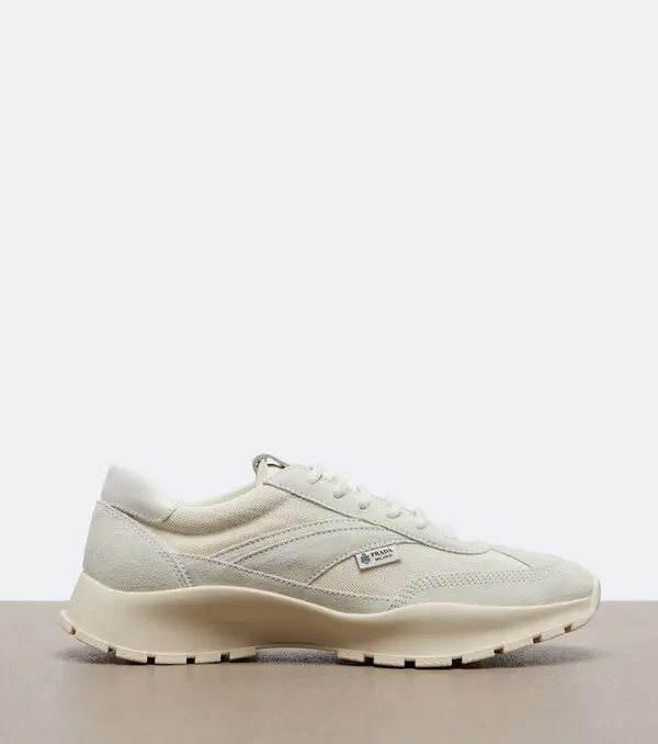 Prada Suede-trimmed Sneakers