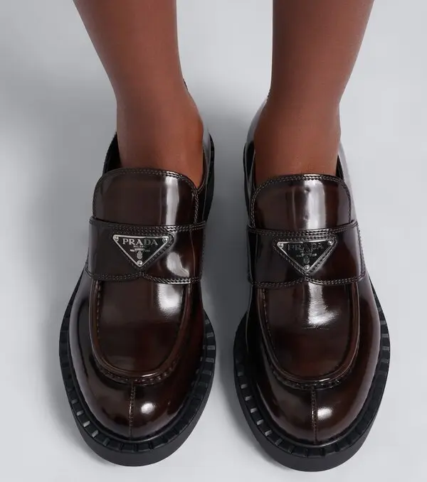 Prada Chocolate Leather Loafers