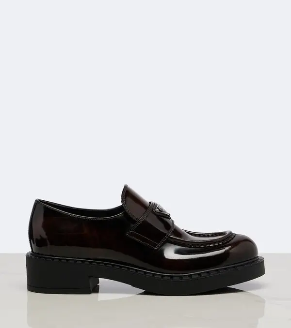 Prada Chocolate Leather Loafers