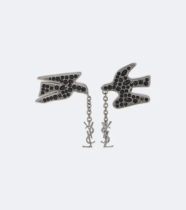 Saint Laurent Cassandre Crystal-embellished Earrings
