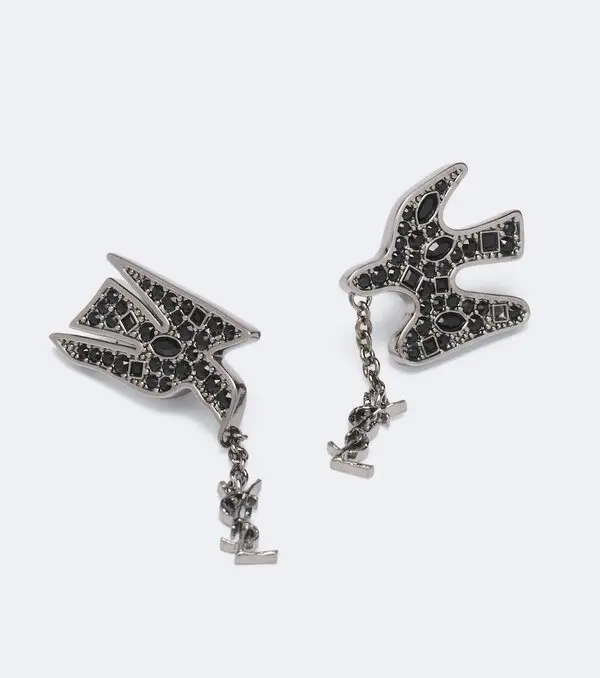 Saint Laurent Cassandre Crystal-embellished Earrings