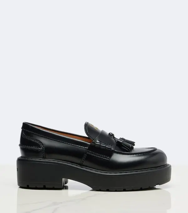 Miu Miu Leather Platform Loafers