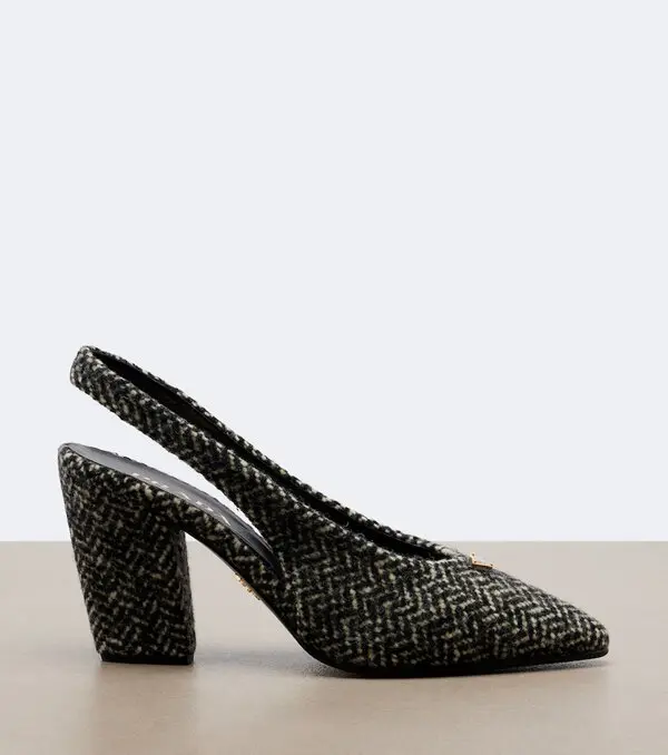 Prada Herringbone Slingback Pumps