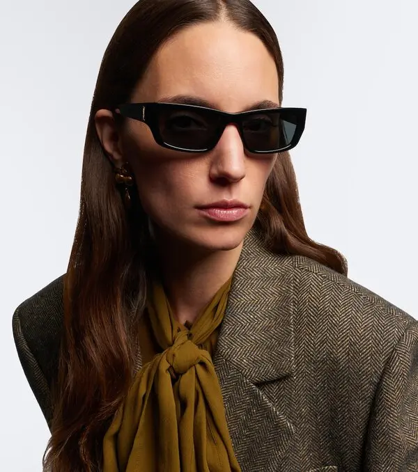 Saint Laurent Jazz Rectangular Sunglasses - Black