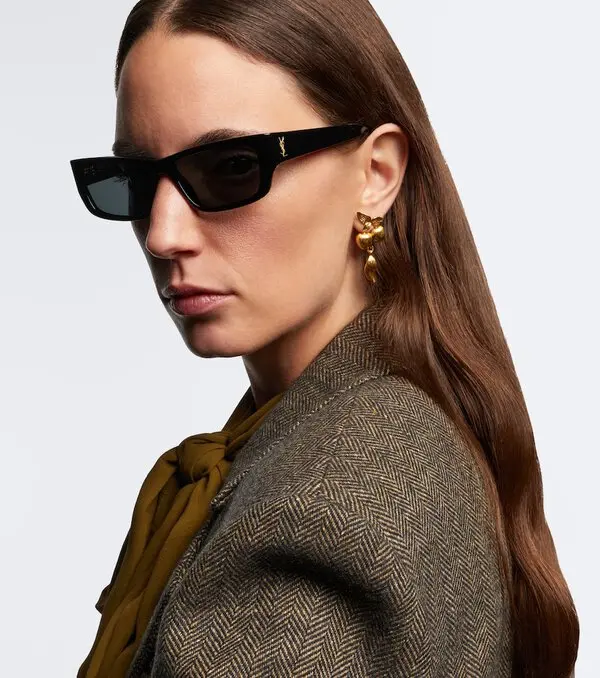 Saint Laurent Jazz Rectangular Sunglasses - Black