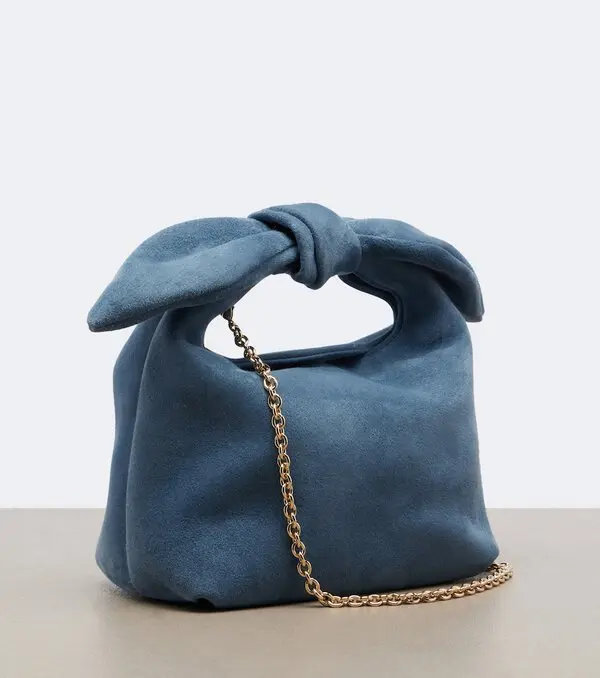 AQUAZZURA Bow Tie Mini Suede Top-handle Bag