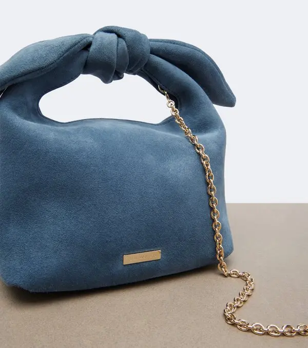 AQUAZZURA Bow Tie Mini Suede Top-handle Bag