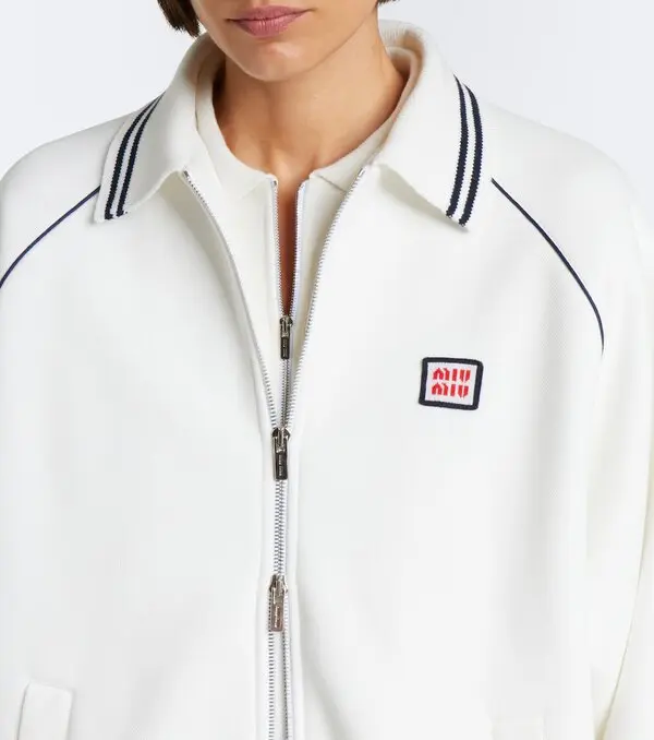 Miu Miu Cotton Piqué Blouson Jacket