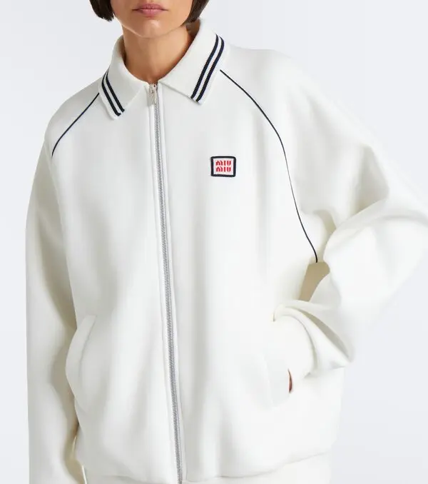 Miu Miu Cotton Piqué Blouson Jacket