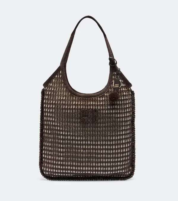 Miu Miu Ivy Medium Raffia Crochet Shopper