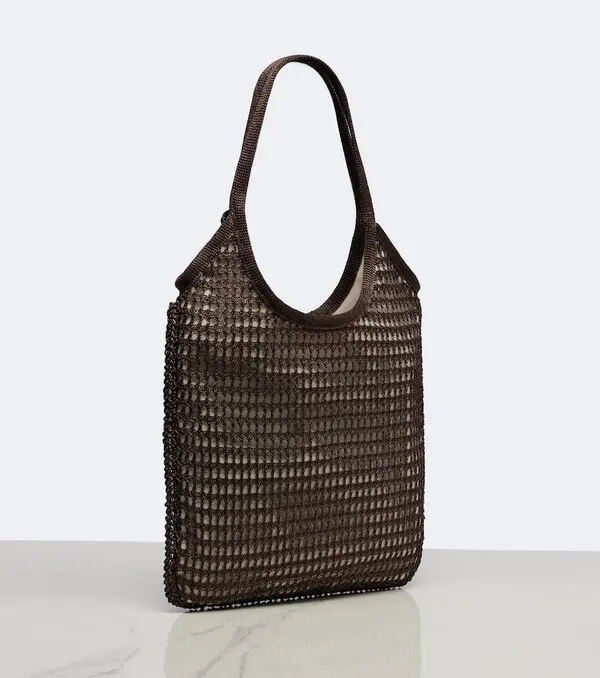 Miu Miu Ivy Medium Raffia Crochet Shopper