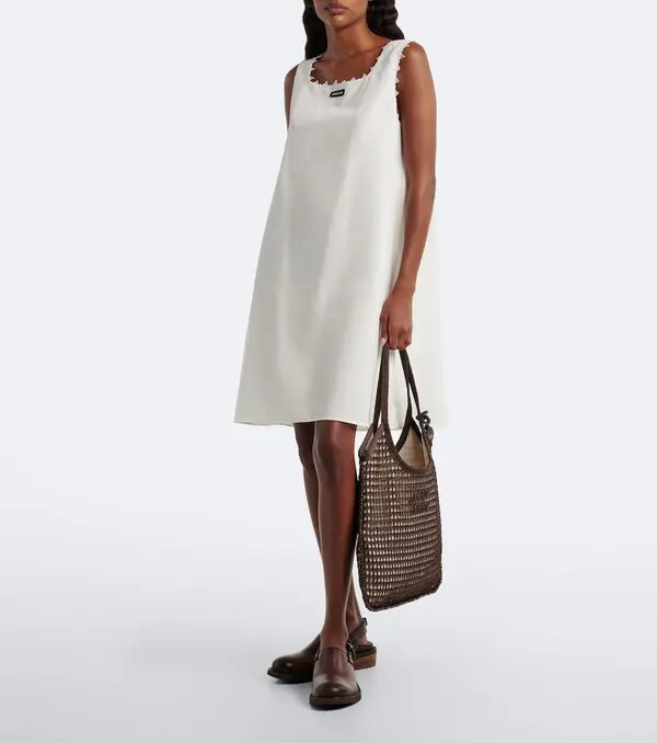 Miu Miu Ivy Medium Raffia Crochet Shopper