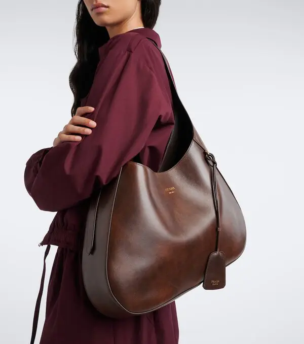 Prada Large Leather Shoulder Bag