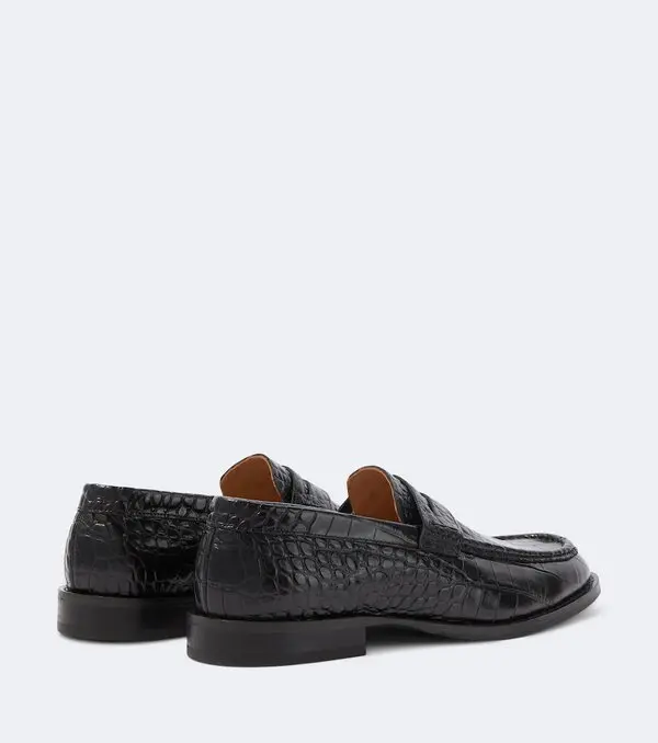 Our Legacy Light Croc-effect Leather Loafers