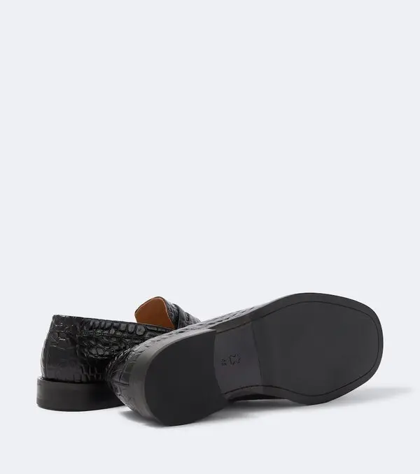 Our Legacy Light Croc-effect Leather Loafers