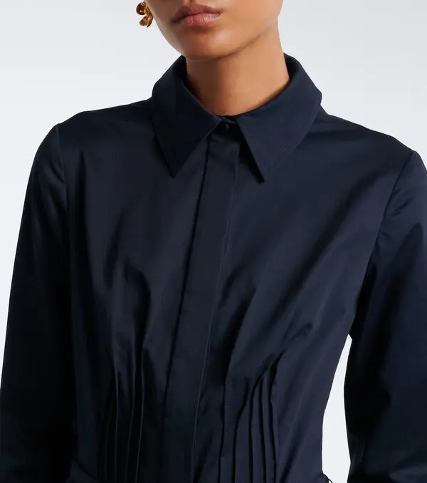 Oscar De La Renta Embellished Cotton Shirt Dress