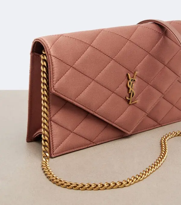 Saint Laurent Paris Mini Satin Wallet On Chain