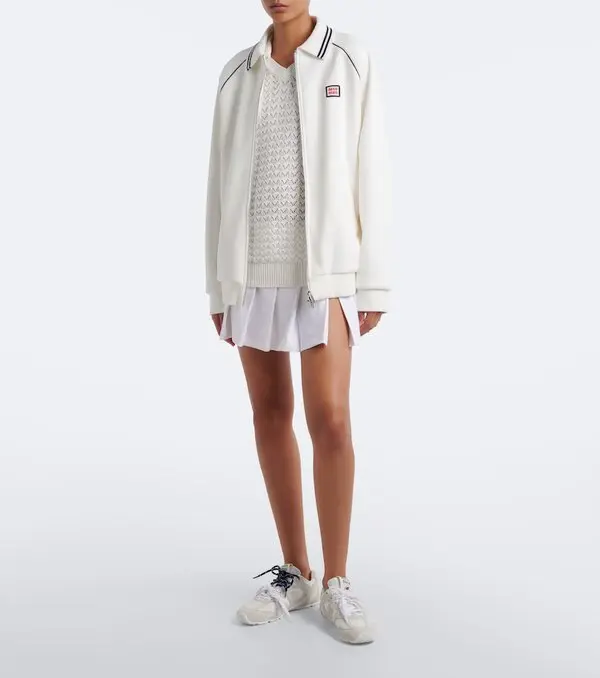 Miu Miu Open-knit Cotton Polo Shirt