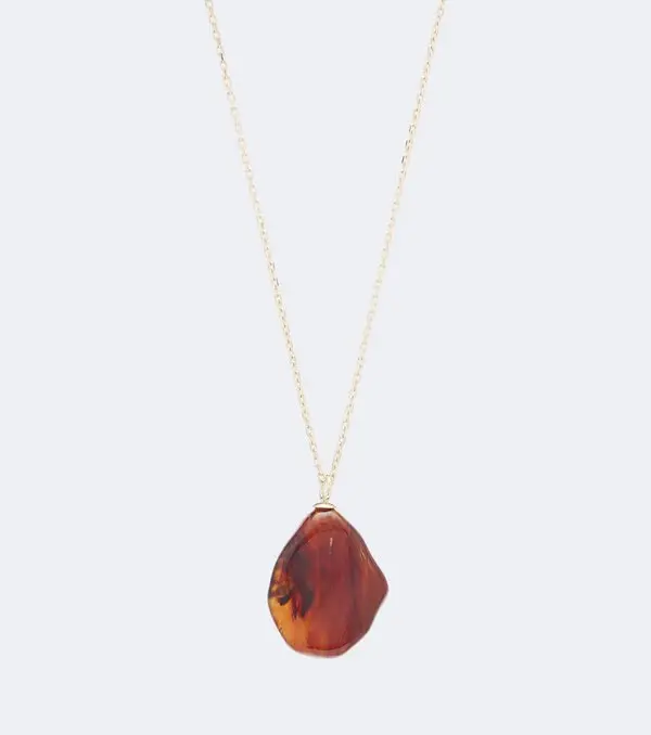 Victoria Beckham Ambra Gold-plated Pendant Necklace - Brown