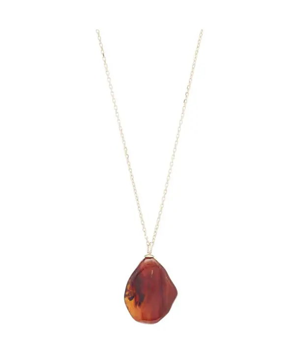 Victoria Beckham Ambra Gold-plated Pendant Necklace - Brown