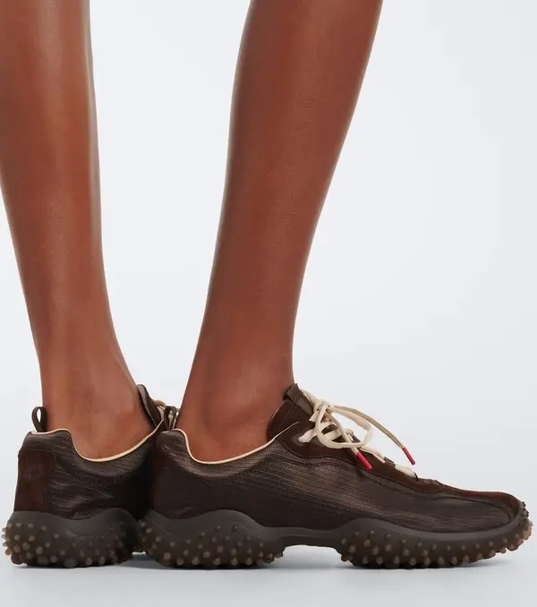 Miu Miu Suede-trimmed Sneakers - Brown