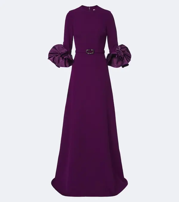 Safiyaa Belen Crêpe Belted Gown