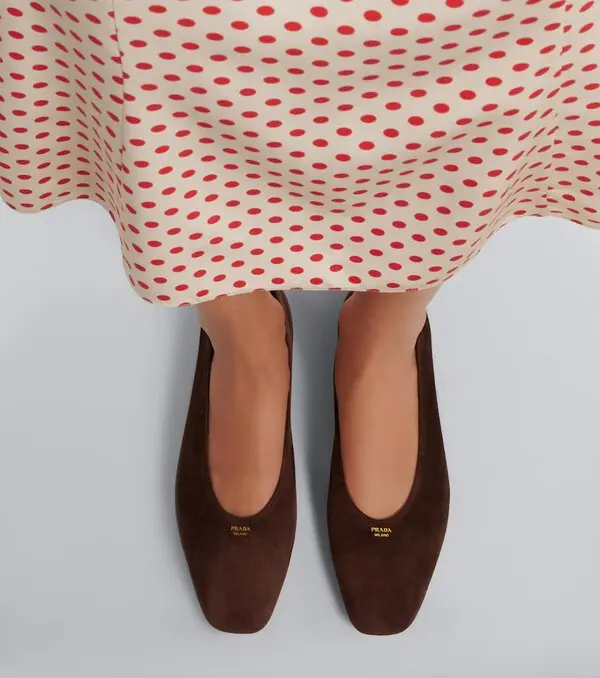 Prada Suede Ballet Flats