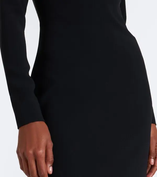 Elie Saab Draped Lace-trimmed Cady Midi Dress