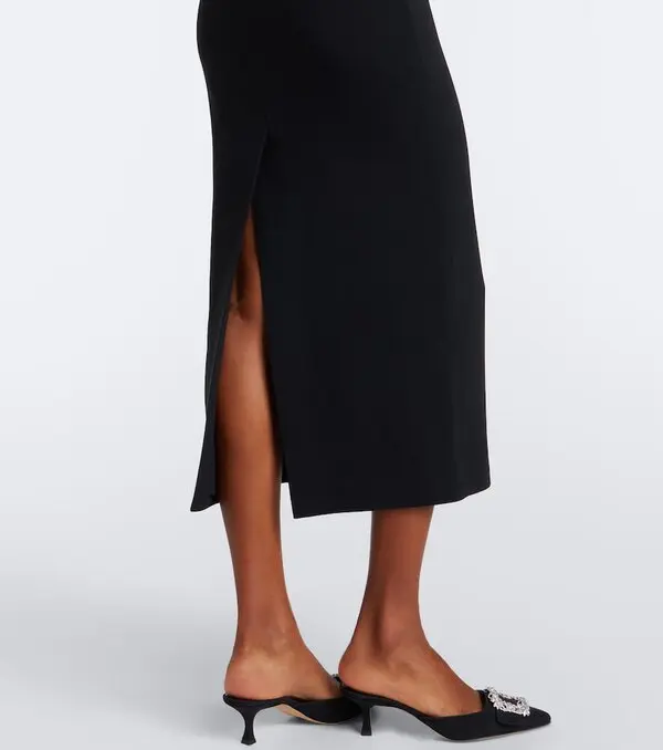 Elie Saab Draped Lace-trimmed Cady Midi Dress
