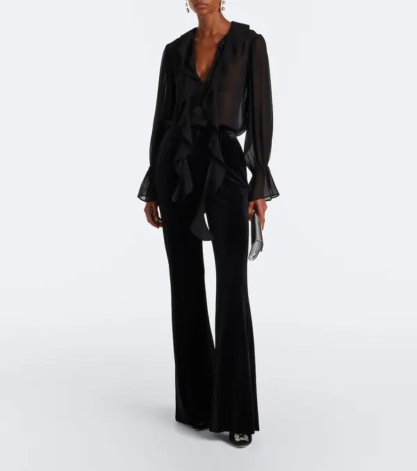 Elie Saab Velvet Flared Pants