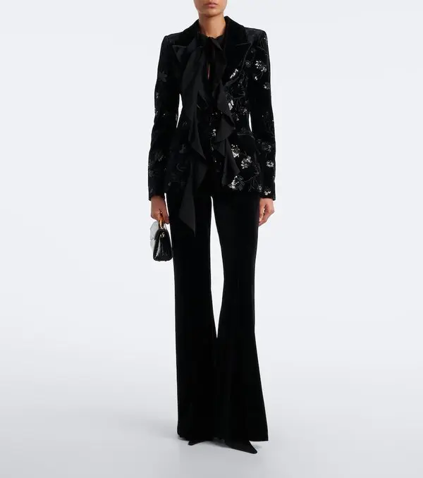 Elie Saab Velvet Flared Pants