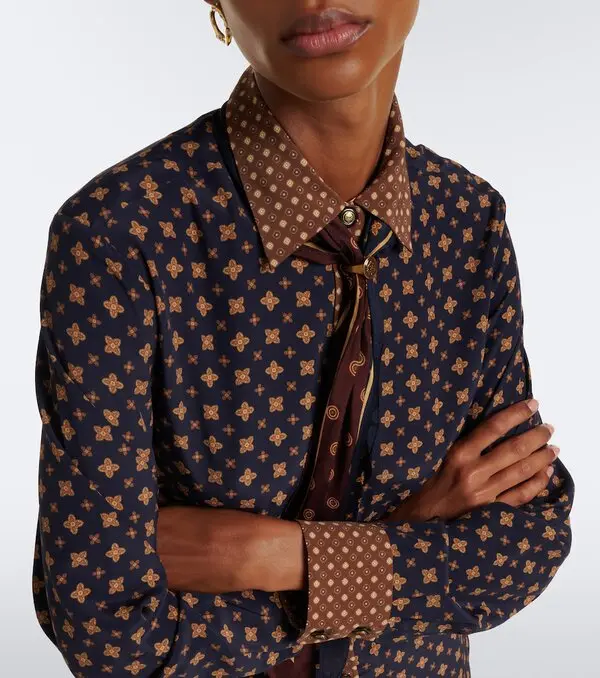 Zimmermann Printed Tie-neck Blouse