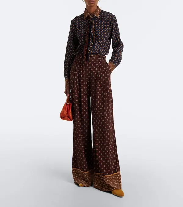 Zimmermann Printed Tie-neck Blouse