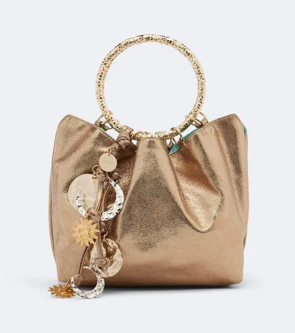 AQUAZZURA Night Stars Mini Leather Top-handle Bag