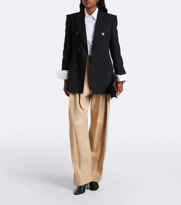 Sportmax Pleated Cotton-blend Straight Pants