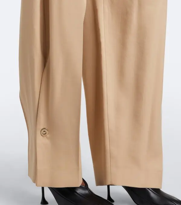 Sportmax Pleated Cotton-blend Straight Pants