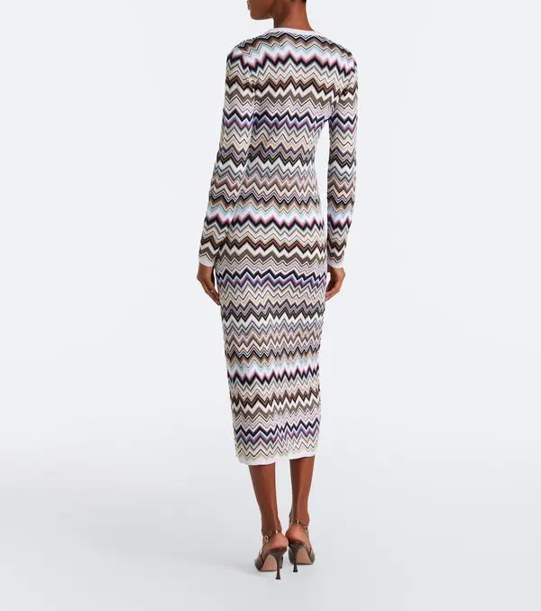 Missoni Zigzag Knitted Wool-blend Midi Dress