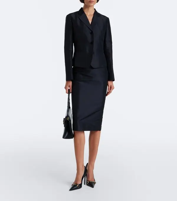 Gucci Silk Faille Pencil Skirt