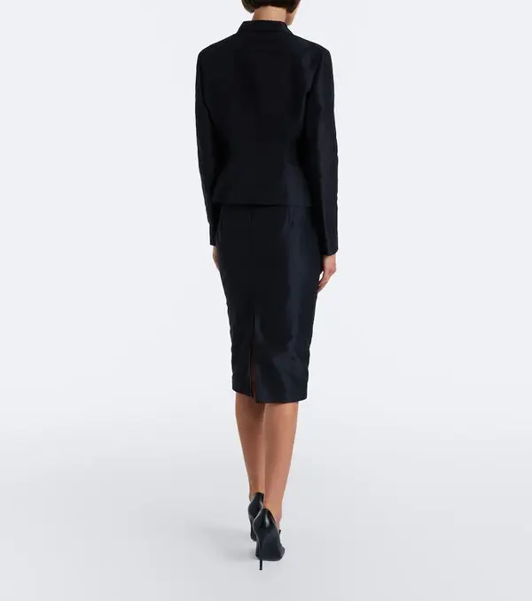 Gucci Silk Faille Pencil Skirt