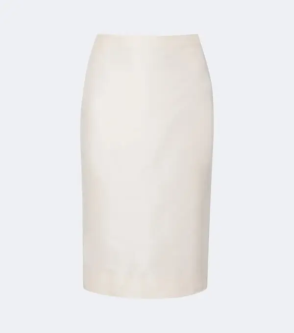 Gucci Silk Faille Pencil Skirt - White