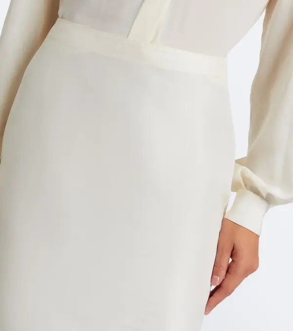 Gucci Silk Faille Pencil Skirt - White