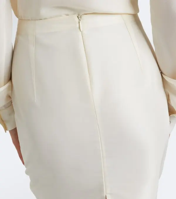 Gucci Silk Faille Pencil Skirt - White
