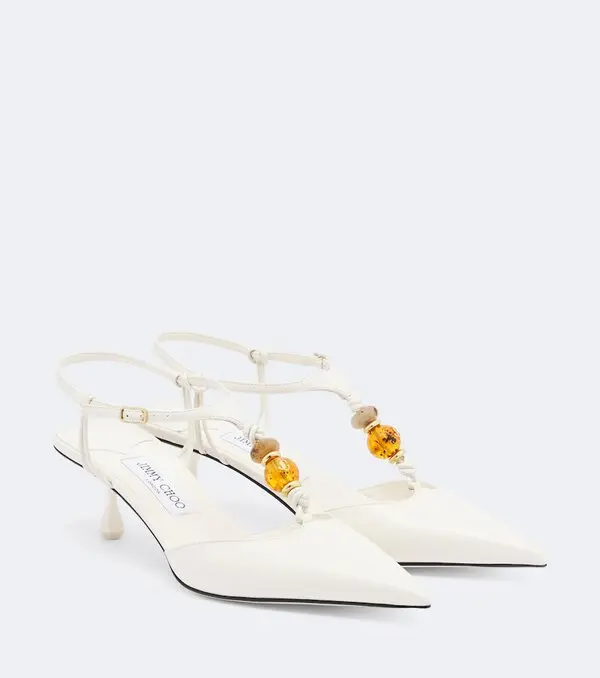 JIMMY CHOO Embellished Leather Pumps